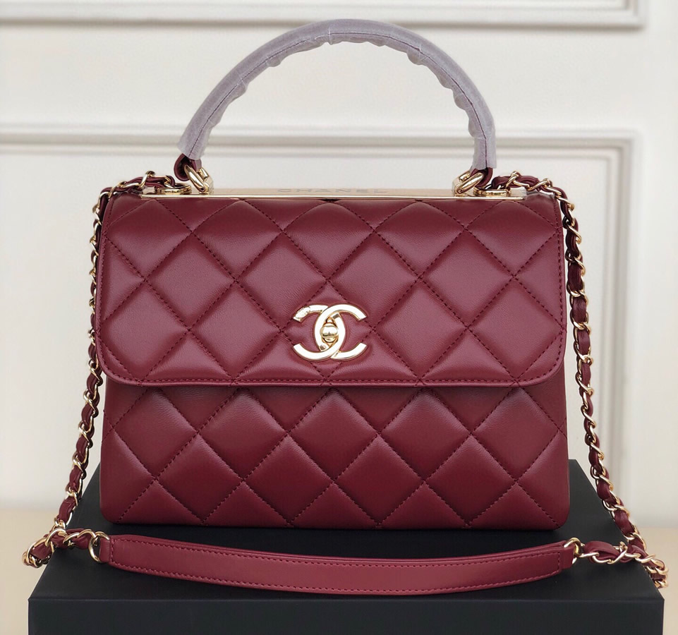 Chanel Flap Bag with Top Handle C92236A-wine-red – LuxTime DFO Handbags