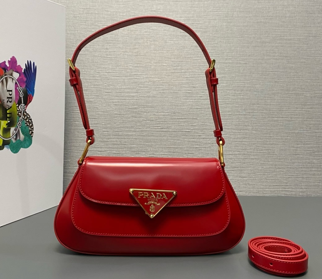 Prada Brushed leather shoulder bag PD1BD345-red – LuxTime DFO Handbags