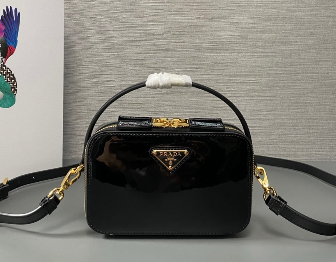 Prada Odette patent leather mini bag PD1BH206-black – LuxTime DFO Handbags