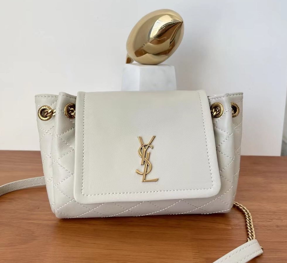 Saint Laurent Mini Nolita in Lambskin YSL672738-cream – LuxTime DFO ...