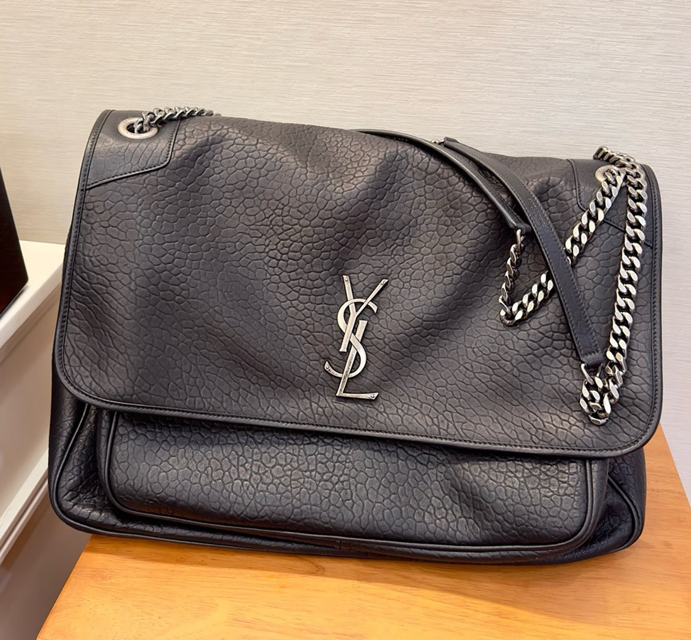 Saint Laurent Niki Oversized In Grained Lambskin YSL755857-black ...