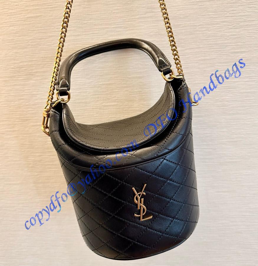 Saint Laurent Gaby bucket bag in lambskin YSL763961-black – LuxTime DFO ...